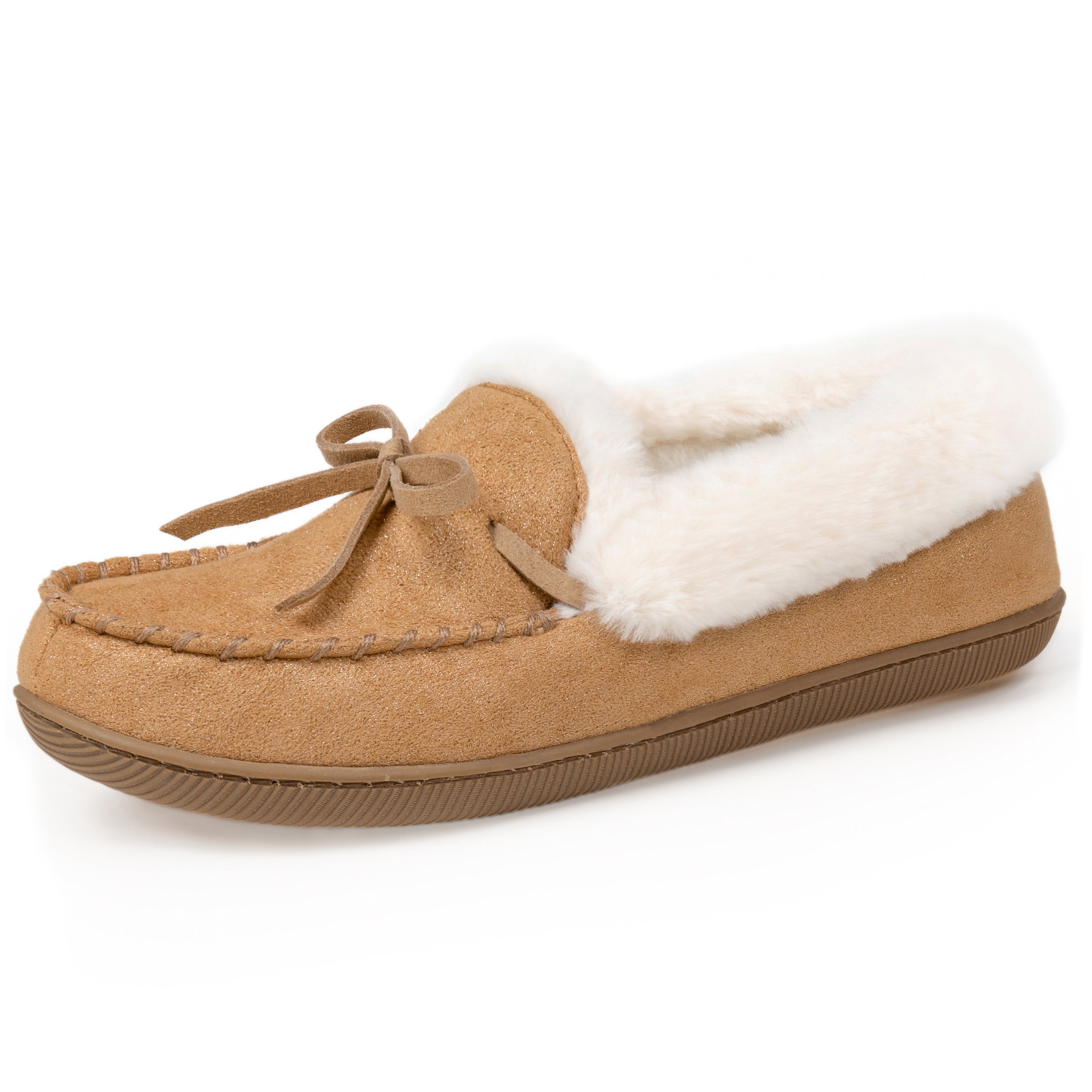 Women's Caroline Glittered Moccasin Slipper – RockDove Footwear